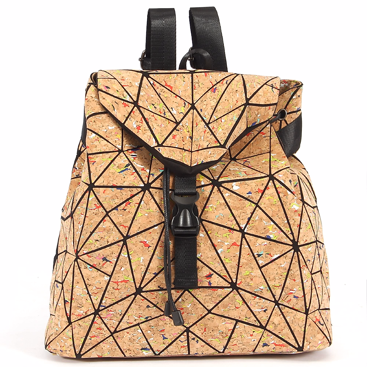 Geometric Cork Backpack Vegan Backpack Eco-friendly Cork Backpack for Women