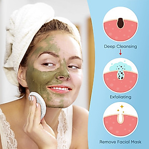 GAINWELL 50-Count Compressed Facial Sponges with Storage Container, for Facial Cleansing, Reusable Makeup Remover, Portable, Suitable for Travel, White