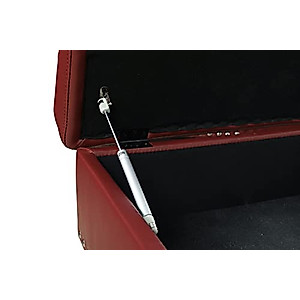 EZLUX Red Faux Synthetic Leather Left Chaise Sectional Sofa Couch Set with Storage Ottoman and Cup Holder for Living Room, Onesize