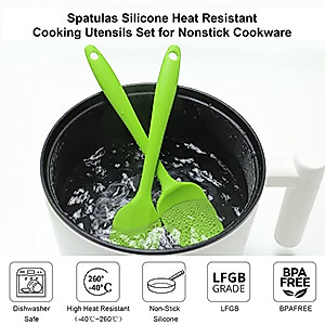 Rubber Spatulas of 5 Silicone Heat Resistant Cooking Utensils Set for Nonstick Cookware, Kitchen Baking Decorating Supplies Frosting Spatula Set for Cake Turntable,Bread Bench Scraper