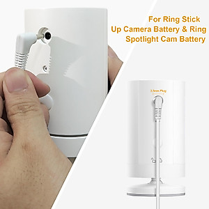 Ring Camera Solar Panel, Compatible with Ring Stick Up Cam Battery, Ring Spotlight Cam Battery, Not for Spotlight Plus/Pro, Waterproof, 6W Fast Charging, DC3.5mm Plug (2Pack)