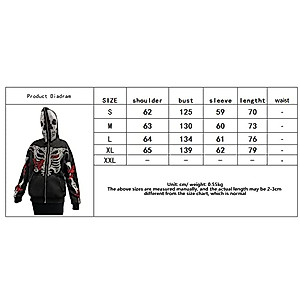 Creaion Rhinestone Butterfly Skeleton Hoodie Y2k Full Zip Up Hoodies for Men over Face Graphic Skull Rib Cage Casual Aesthetic Goth Hood Sweatshirt Jacket