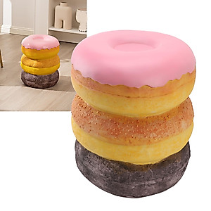 JOROBURO Shoe Changing Stool, Decorative Donut Shape Retro Resin Simulated Food Stool, Fun Shoe Changing Stool Stool Simulated Food Stool for Hallway Dorm Room Office