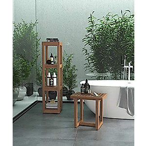 AquaTeak The Original 18" Grate Teak Shower Bench & AquaTeak Premium Teak Oil