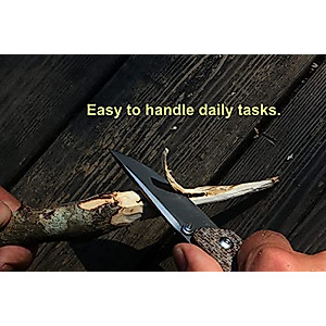 JIN D2 Folding Knife Mens Pocket Knife, EDC Knives with Liner Lock Ball Bearing Flipper Knife, Micarta Handle