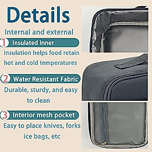 Kulle Lunch Box for Boys,Insulated Lunch Bags for Women/Men,Washable Lunch Box for Men and Reusable Lunch Boxes for School, Work, Picnic or Travel,Astronaut Shark Camo Space Dinosaur(Black)