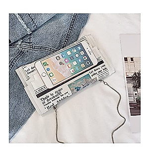 moderngenic 'Newspaper' Handbag, Fashion Envelope Clutch, Cross-body Shoulder Purse, Soft PU Leather Handbags for Women/Girls