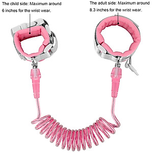 Blisstime Toddler Leash, Kid Leash Anti Lost Wrist Link with Key Lock Upgraded Baby Leash with Safety Wristband Rope for Babies Toddlers Child Kids (4.9ft/1.5m, Pink)