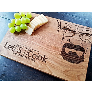 Algis Crafts | LET'S COOK - Cutting Board | 12x8" Oak Wood Chopping Board | Wedding, Anniversary, Housewarming Gift, First Home Gift | Handmade Birthday Gift | Laser Engraved Cutting Board