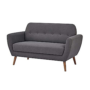 GIA Furniture Home Series Mid-Century Modern Loveseat, Love Seat, Dark Gray