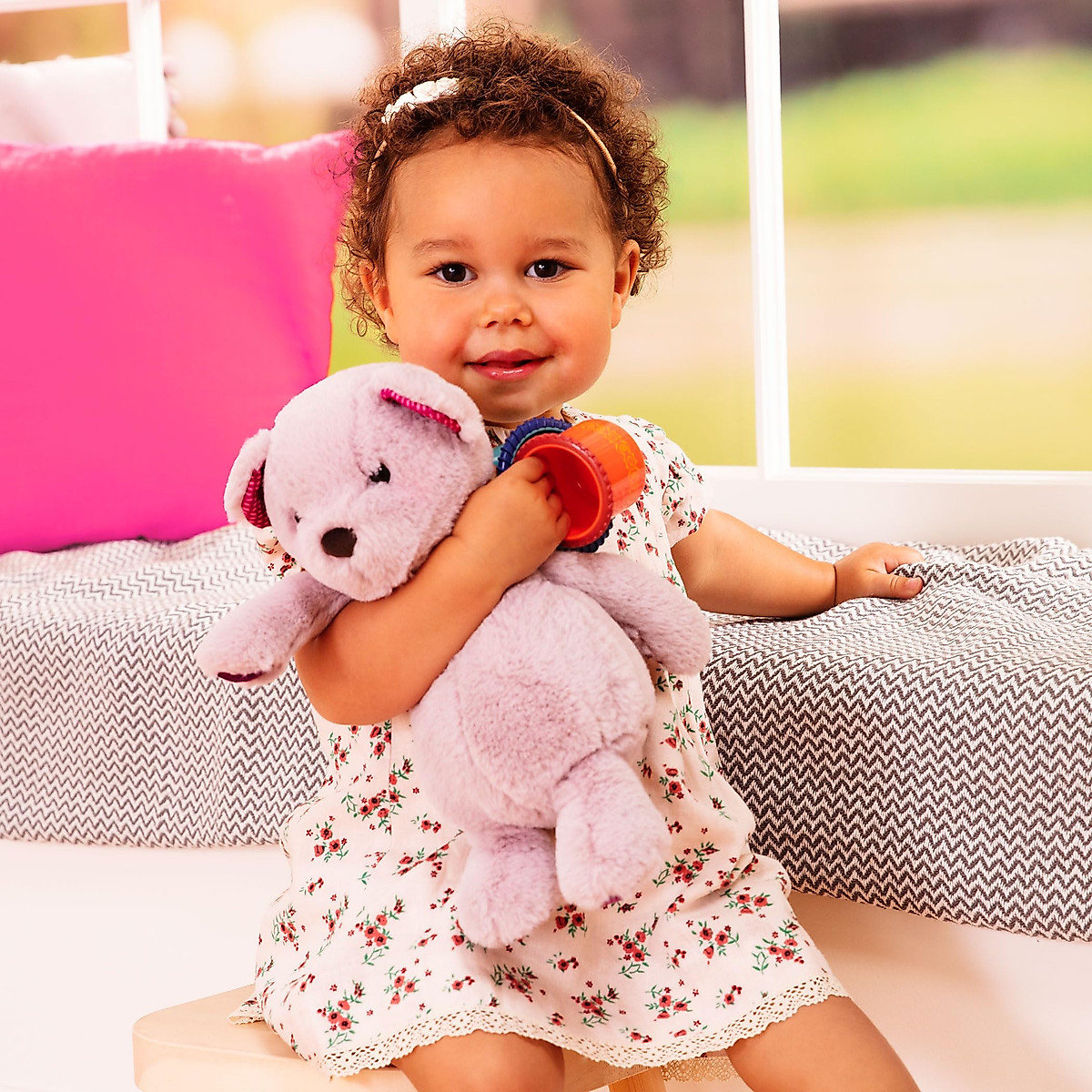 B. toys- B. softies-12" Plush Bear- Soft & Cuddly Plush Teddy Bear – Huggable Stuffed Animal Bear Toy – Washable – Babies, Toddlers, Kids-Happy Hues- Jolly Jelly Bear- 0 Months +