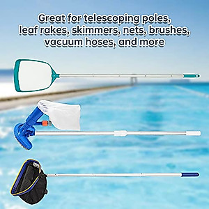 Jantens Set of 2 Fence Hooks, Heavy Duty Fence Hooks for Pool Poles, Pool Brush, Pool Skimmer, Pool Hose and Other Pool Equipment, Fits 3/4 Inch to 1-1/4 Inch Aluminum Fence or Railing, Black