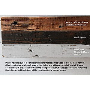 Urban Legacy Deep Floating Shelves | Reclaimed Chunky Wide Plank Barn Wood Shelves with Low Profile Brackets | High Weight Capacity