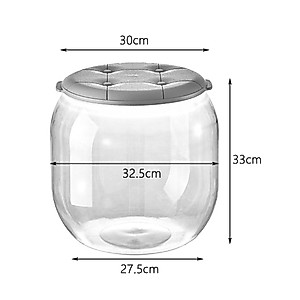 Baoblaze Clear Toy Storage Organizer, Shoe Stool, Dustproof, Portable for Living Room Bedroom Kids Room Indoor, Round Gray