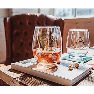Toynk Harry Potter Icons Stemless Wine Glasses, Set Of 4 | Each Holds 20 Ounces
