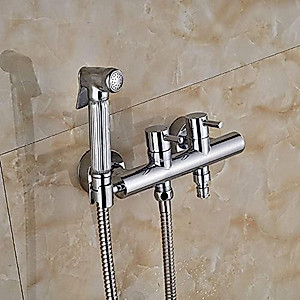 ifgswopq Toilet Bidet Spray Chrome Finish Brass Hand Held Portable Bidet Shower Washing Machine Taps