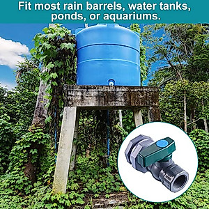 Sanpaint PVC Rain Barrel Diverter Kit, 3/4 Inch Rain Barrel Valve, Rain Barrel Spigot Kit with Bulkhead Fitting Adapter for Water Tanks, Aquariums, Tubs, Pools