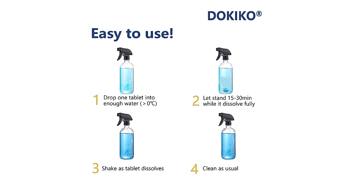 DOKIKO Glass Cleaner Tablets - Easy & Eco-Friendly Solution