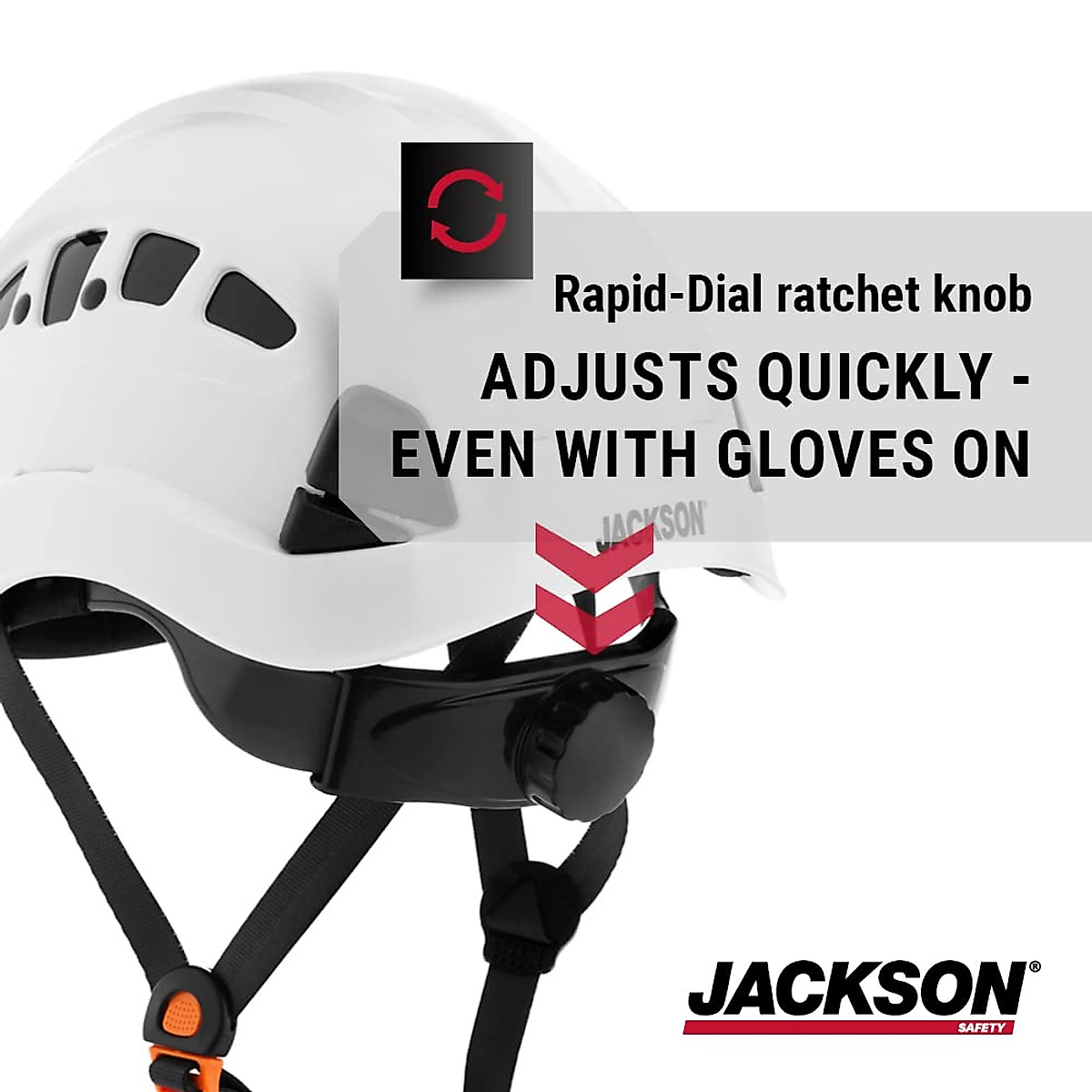 Jackson Safety CH400V Climbing-Style Hard Hat - Vented Construction Helmet with Chin Strap & Cup - ANSI Z89.1 & OSHA Compliant - (Multiple Colors)