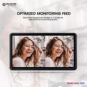 Hollyland Mars 400S Pro SDI/HDMI Wireless Video Transmission Systems, 5G WiFi-Technology,12Mbps Live Streaming Rate, 0.08s Low-Latency, 400ft Range, Three-Way Power Supply, Support Android & iOS