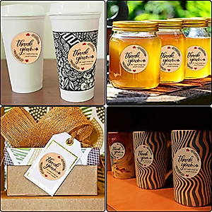 Poxoke Thank You Stickers Small Business Roll 2 Inch 500Count Craft Floral Designed