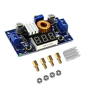DEVMO XL4015 5A DC Buck Step-Down Adjustable Voltage Power Module Converter with LED Voltmeter