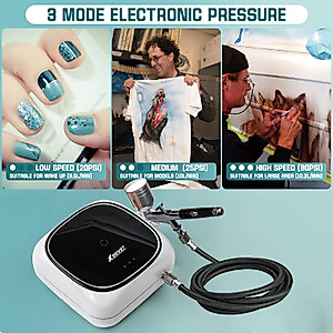 XDOVET Airbrush Kit 30PSI, Airbrush Set with Compressor, Mini Airbrush Compressure Kit for Makeup, Cake Decorating, Nail Art, Painting, Tattoo, DIY Modeling with Air Brush Set