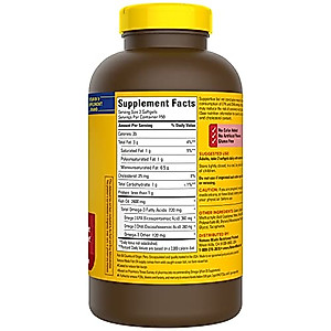 Nature Made Burp Less Fish Oil 1200 mg, Fish Oil Supplements, Omega 3 Fish Oil for Healthy Heart Support, Omega 3 Supplement with 300 Softgels, 150 Day Supply