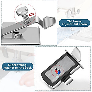 TIGARI Magnetic Seam Guide for Sewing Machine, Magnetic Sewing Guide with Clip, Multifunctional Ruler, Hemmer Guide, Seam Guide, Hem Guide for Walking Foot Sewing Machine, Sewing Supplies Accessories