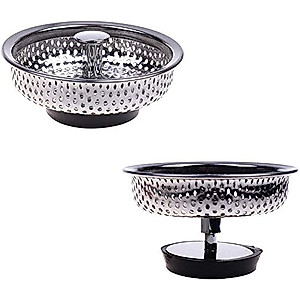 Pack of 2 Kitchen Sink Drain Strainer Basket and Stopper