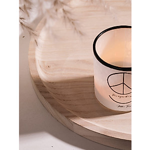 RM ROOMERS 11in Round Wood Tray, Round Coffee Table Tray for Home Decor, Decorative Trays for Coffee Tables, Natural Wood Tray for Kitchen Counter Bathroom Farmhouse