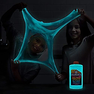 Elmer’s Glow in The Dark Liquid Glue, Washable, Blue, 1 Quart, Glue for Making Slime, 3-Pack
