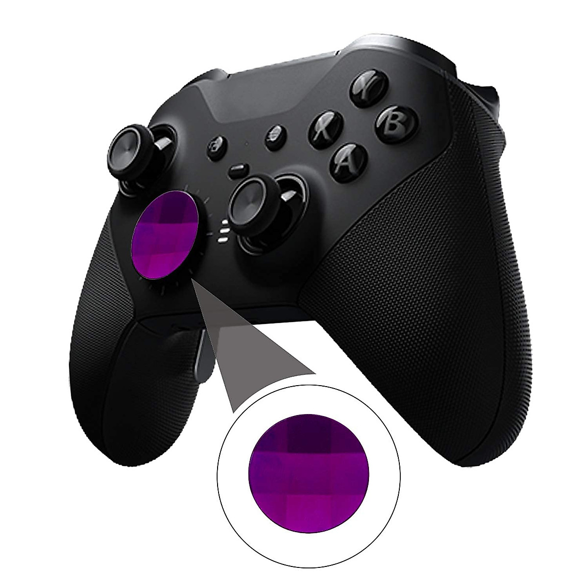 4 pcs Trigger Paddles and 2 Interchangeable D-Pads Metal Stainless Steel Replacement Parts for Elite Series 2 and Xbox one Elite Controllers（Purple）