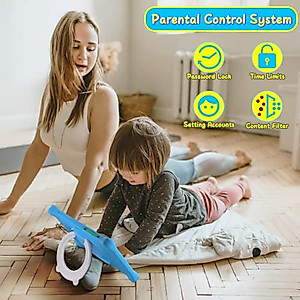 SGIN Android 12 Kids Tablet, 2GB RAM 64GB ROM Kids Tablets, 10 Inch Tablet with Case, Parental Control APP, Dual Camera, Educational Games, iWawa Pre Installed, WiFi, Bluetooth (Blue)
