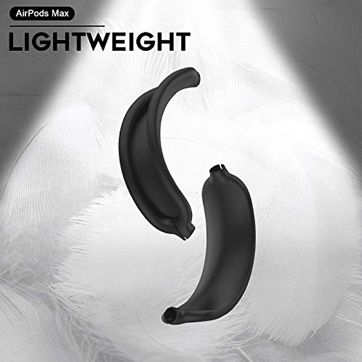 Seltureone Compatible for AirPods Max Headband Cushion, Silicone Earphone Protective Dustproof Sweat Proof Cover Accessories for AirPod Max Headphones Knit Mesh, Black