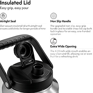 beGood Growler - One Gallon Vacuum Insulated Jug, Stainless Steel Insulated Beer Growler, 128 oz Insulated Water Bottle, Thermo Canteen (Stainless Steel)