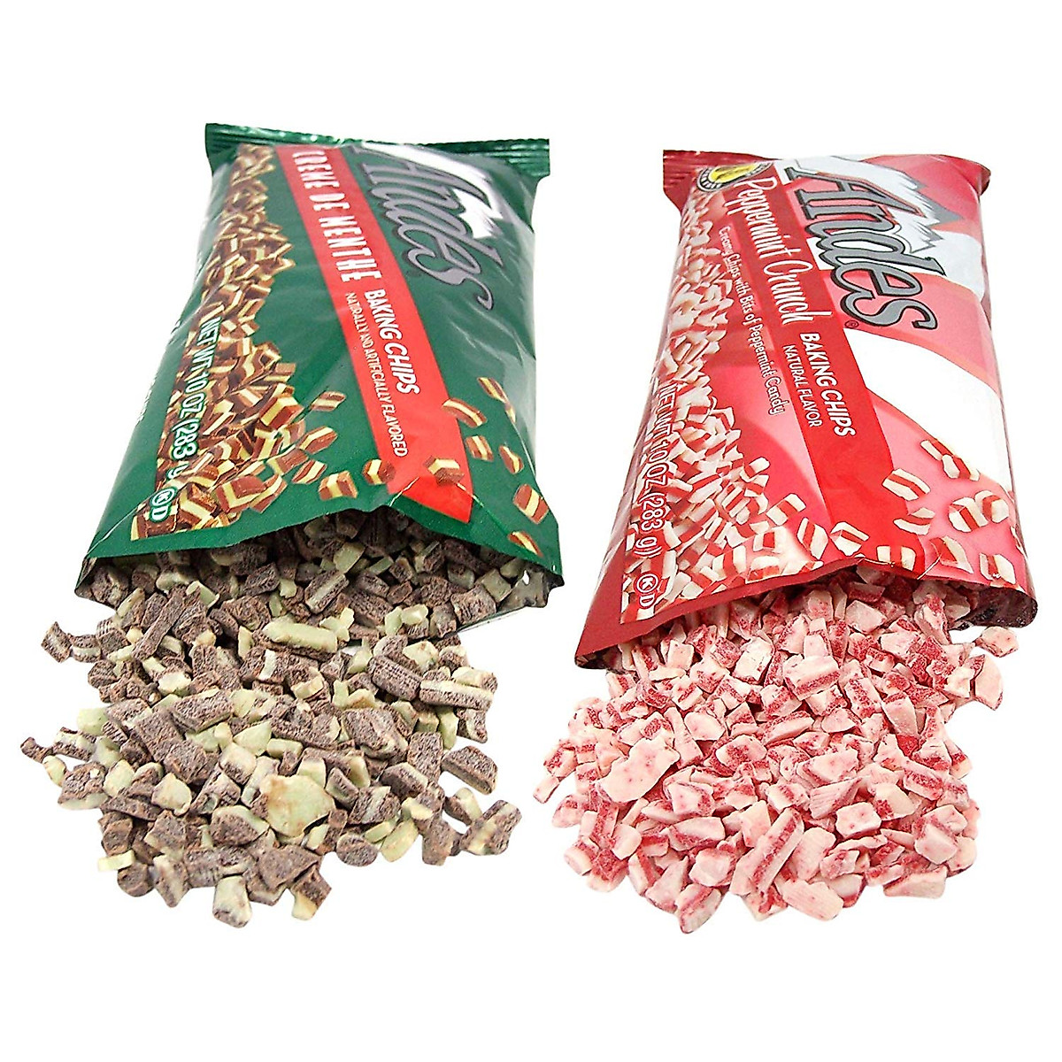 Christmas Chocolate Baking Chips Holiday Mint and Peppermint Crunch Bite Size Chocolates, Assorted Flavor, Pack of 2