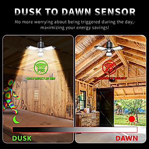 Craftersmark Plug in Garage Light Motion Sensor, 80W 8000LM Motion Sensor Light Indoor, Deformable LED Shop Light, Motion Activated Garage Lights Bulb for Garage, Warehouse, Barn(1 Pack)