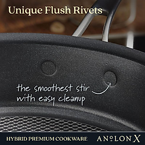 Anolon X Hybrid Nonstick Induction Saute Pan With Lid, 3.5 Quart - Charcoal Gray