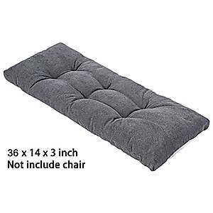 Kyaringtso Bench Cushion, Non-Slip Bench Cushions for Shoe Storage, Window Seat, Kitchen, Indoor, Outdoor Furniture (36"x14", Dark Gray)