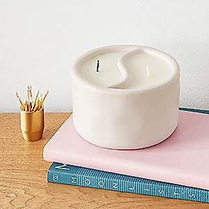 Paddywax Candles YY1004Z Yin & Yang Collection Scented Candle, 11-Ounce, White - Black Salt | Teakwood