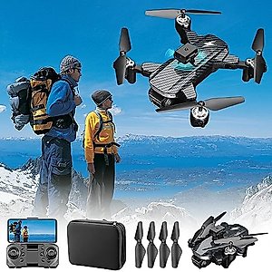 1080P HD WiFi FPV Drone, Dual HD Camera, Gesture Control, Route Flying, Live Video, Circle Fly, Multifunction Smart Drone for Beginners&Professionals