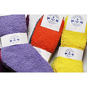 Yacht & Smith 12 Pairs Women Fuzzy Socks Crew Socks, Warm Butter Soft (Solid Assorted 12 Pack)