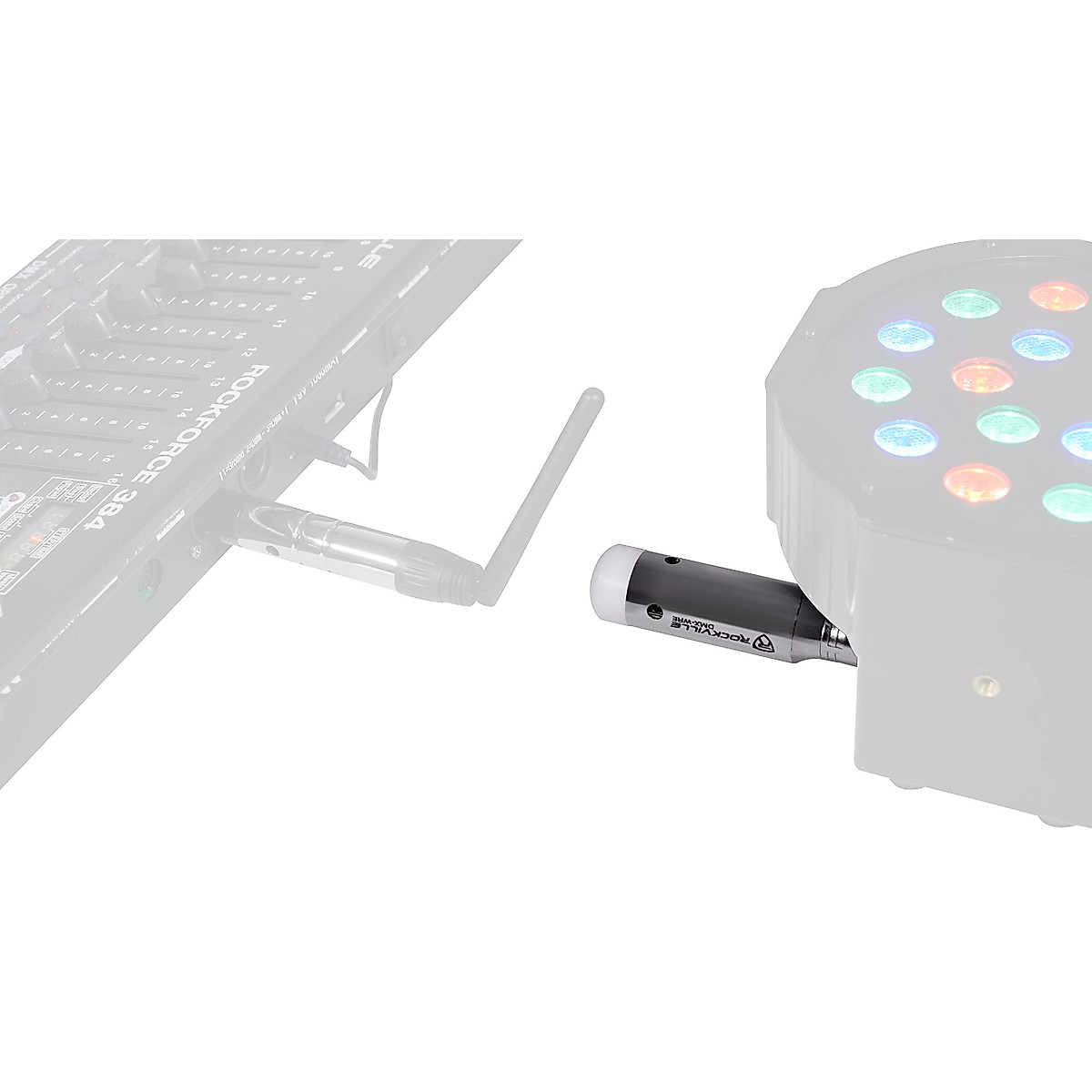 Rockville 2.4GHZ Wireless DJ Receiver w/ 9 Hour Rechargable Battery (DMX-WRE),Black