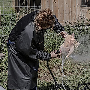 Yardbird Butchering Apron, Durable Waterproof Material, Full Length Sleeves, Elastic Cuffs, Two Adjustable Straps, Easy to Clean, One Size Fits Most, 373120010410,Black