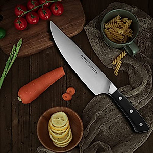 JARVISTAR 8 Inch Chef’s Knife: Professional kitchen knief - Ultra Sharp High Carbon Stainless Steel Forged Short Bolster - Chef Knief Ergonomic Handle for Cutting Vegetable