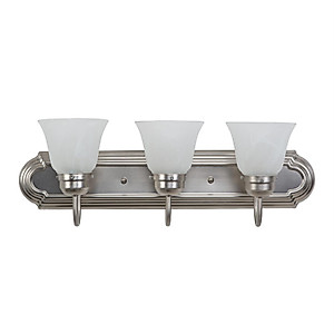 Yosemite Home Decor 4993-SN 3-Light Bathroom Vanity, Satin Nickel, 24-Inch