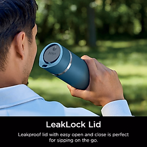 Ninja, Travel Mug, Sip Perfect 16oz, Brings Hot Drinks to Sippable Temperature in Minutes, Stainless Steel, Leak Proof, Dishwasher Safe, Metal, Insulated Tumbler, Ocean Blue, DW1603OB