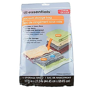 3 NEW ESSENTIALS Large VACUUM STORAGE BAG SPACE SAVER 17.5 in x 27.5 in