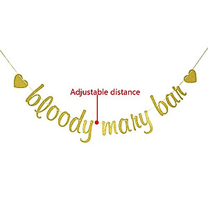 Bloody Mary Bar Banner Gold Glitter, Wedding Bar Bunting, Bridal Shower Party Decor, Engagement Decors, Bachelorette Sign, Birthday Party Decorations
